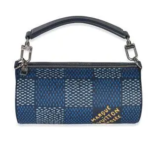 LOUIS VUITTON Louis Vuitton Damier Heritage Canvas Soft Polochon PM Blue