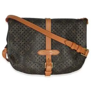 LOUIS VUITTON Saumur Perforated Monogram Coated Canvas - Brown