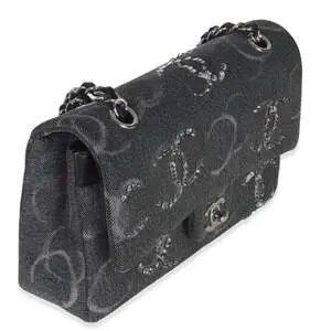 Chanel Denim Sequin Cc Classic Flap Bag