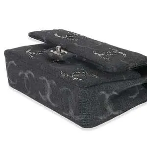 Chanel Denim Sequin Cc Classic Flap Bag