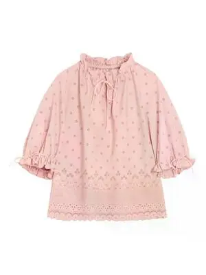 Valentino Garavani Puffed-sleeve Ruffle Blouse