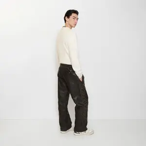Burberry Cursive Logo Leather Trousers