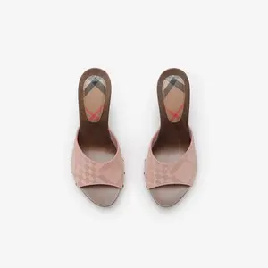 Burberry Check Suede Potter Mules