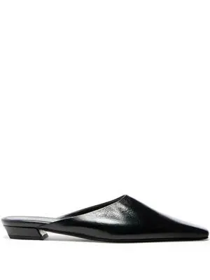 Proenza Schouler Trap Leather Slides - Black