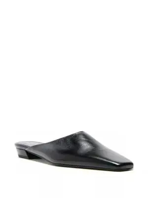 Proenza Schouler Trap Leather Slides - Black