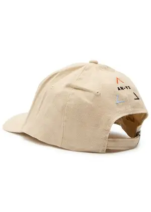 AN-Y1 Gulf Embroidered Canvas Cap - Ecru