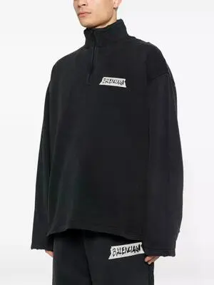 Balenciaga Zipped Sweatshirt With Distressed Details