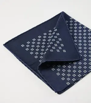 Brunello Cucinelli Silk Printed Pocket Square