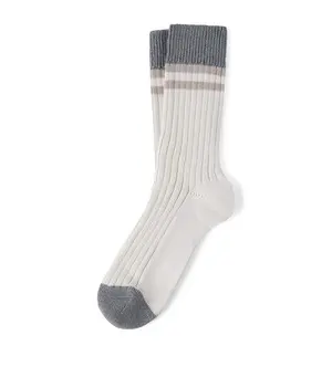 Brunello Cucinelli Cotton Stripe Socks - White