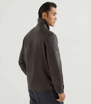 Brunello Cucinelli Leather Field Jacket - Brown