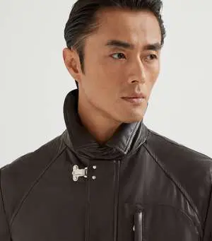 Brunello Cucinelli Leather Field Jacket - Brown