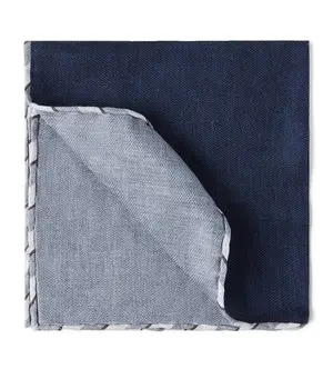Brunello Cucinelli Silk Pocket Square - Blue