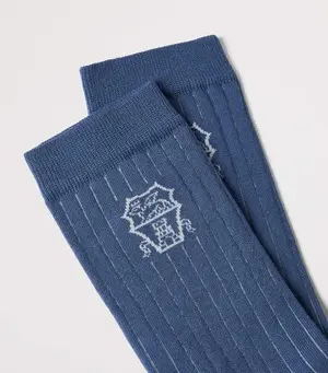 Brunello Cucinelli Cotton Logo Socks