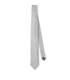 Brunello Cucinelli Silk Jacquard Neck Tie - White