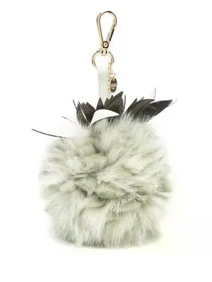 Fendi Leather Keychain - Grey