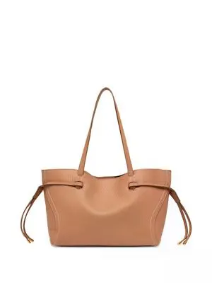 GIANNI CHIARINI Grained Tote Bag With Drawstring Detail - Neutrals