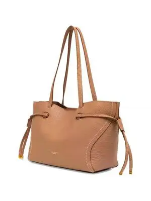 GIANNI CHIARINI Grained Tote Bag With Drawstring Detail - Neutrals