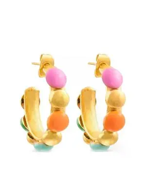 Sylvia Toledano Creole Enamelled Hoop Earrings - Multicolour