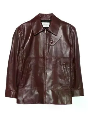 Saint Laurent Zip-up Leather Coat