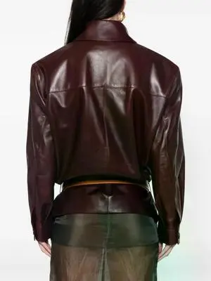 Saint Laurent Zip-up Leather Coat