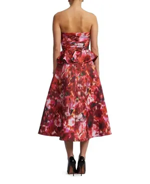 Bcbgmaxazria Printed Cascade Midi Skirt