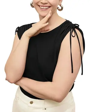 M.M.LAFLEUR Dotty Light Jersey Top - Black