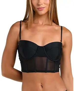 SUNSHINE 79 Bandeau Midkini Top - Black