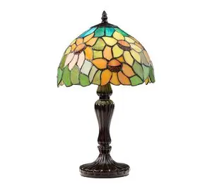 RIVER OF GOODS 16.5'h Green/brown Stained Glass Table Lamp - One-color