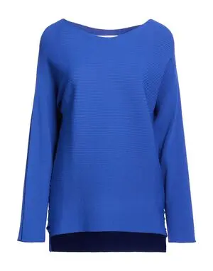 Liviana Conti Ribbed Boat Neck Sweater - Light Blue