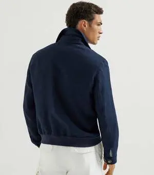 Brunello Cucinelli Silk-linen-wool Overshirt - Blue