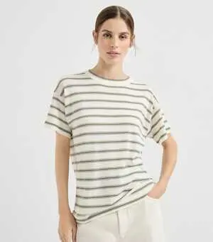 Brunello Cucinelli Striped Virgin Wool-cashmere T-shirt