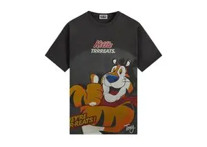 Kith Treats Kellogg’s Frosted Flakes Cereal Tony The Tiger Cereal Box Vintage Tee Shirt - Black
