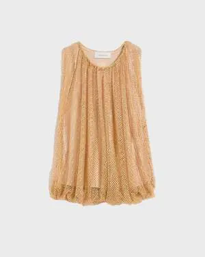 Sportmax Mesh Sleeveless Top - Camel