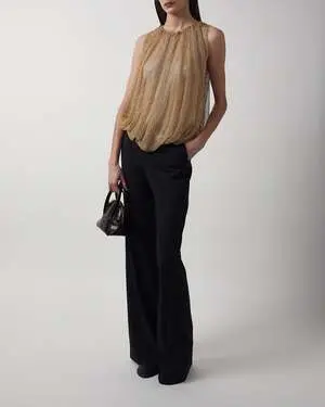 Sportmax Mesh Sleeveless Top - Camel