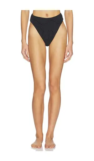 NAU BIKINIS Swirl Bikini Bottom - Black