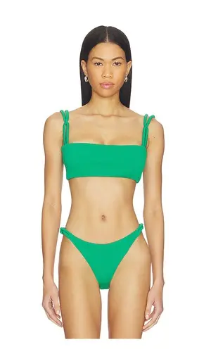 NAU BIKINIS Link Strap Bikini Top - Emerald