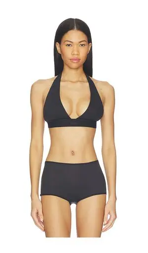 SKIMS Halter Bralette In Black - Soot