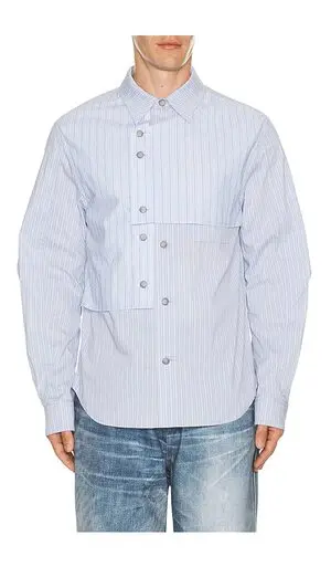 Andersson Bell Stripe Layered Shirt In Baby - Blue