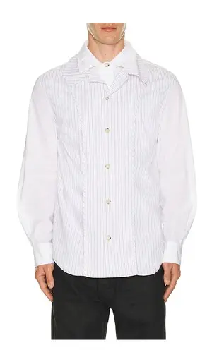 Andersson Bell Open Collar Layered Shirt - White
