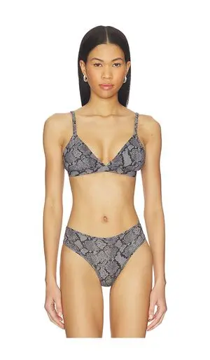SKIMS Fits Everybody Triangle Bralette In Grey - Shadow Snake Print