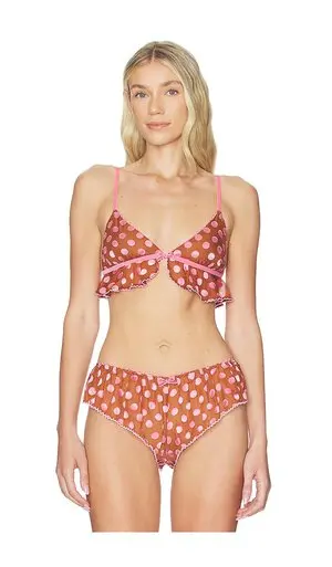 Free People X Frosted Dot Triangle Bralette In In Brown - Desert Topaz & Lilac