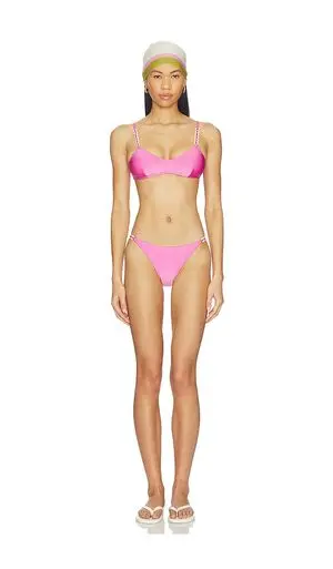 ADRIANA DEGREAS Solid Chain Bikini Set - Pink