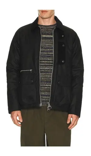 Barbour Tract Wax Jacket In Black | Editorialist