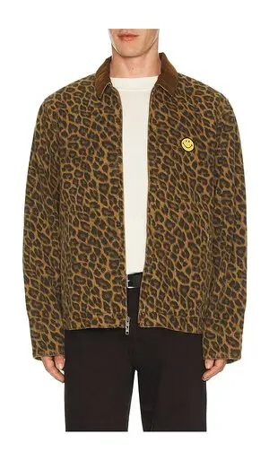 MARKET Smiley La Work Jacket - Leopard Print & Brown