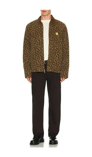 MARKET Smiley La Work Jacket - Leopard Print & Brown