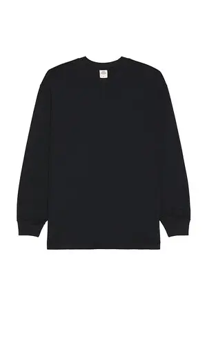 SKIMS Heavyweight Cotton Long Sleeve T-shirt In Black - Obsidian