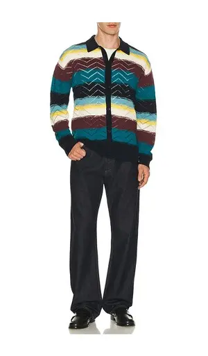 Scotch & Soda Open Structure Knitted Cardigan - Navy