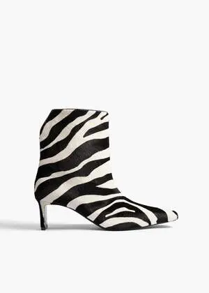 Black and White Calf Hair Boots