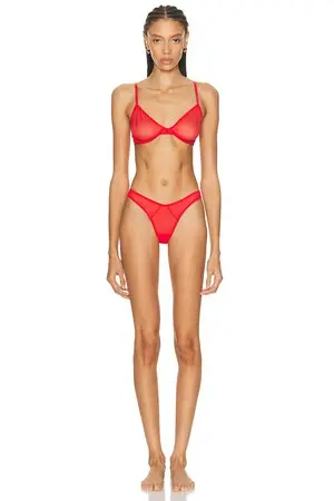 Kiki De Montparnasse Brienne Molded Demi Bra - Red