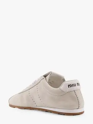 Miu Miu Plume Suede Sneakers - White